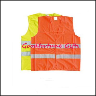 China High Visibility Orange Safety Vest Fluorescent Reflective Polyester Free Size for Cycling Traffic Control for sale
