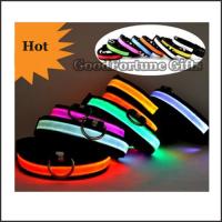 China High Brightness Rechargeable LED Flashing Dog Collar Polyester Pet Safety Light S M L XL for sale