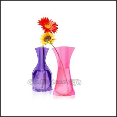 China Custom Eco Plastic Folding Desk Portable Flower Vase 27x14cm Home Decor Gift for sale