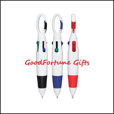 China Custom 4 Color Ballpoint Pen 0.7mm Retractable Promotional Pen with Logo Imprint for sale