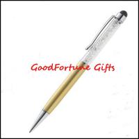 China Promotional Metal Ballpoint Pen with Stylus Tip Gold Barrel 14.5cm Corporate Gift for sale