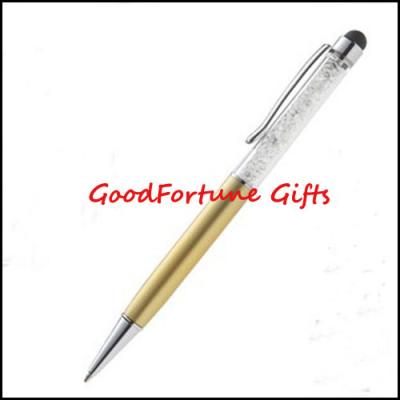 China Promotional Metal Ballpoint Pen with Stylus Tip Gold Barrel 14.5cm Corporate Gift for sale