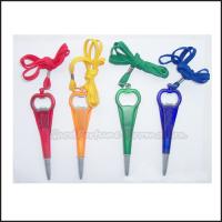 China Custom Logo Lanyard Bottle Opener Twist Ballpoint Pen 9cm Promotional Gift for sale