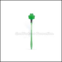 China Printed Logo Ballpoint Pen Led Light Clover Shape Ballpoint Pen for sale