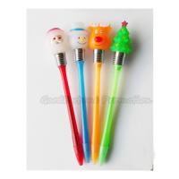China Promotional LED Light Ballpoint Pen 0.7mm Blue Ink Christmas Tree Deer Snowman Gifts 12 Pack for sale