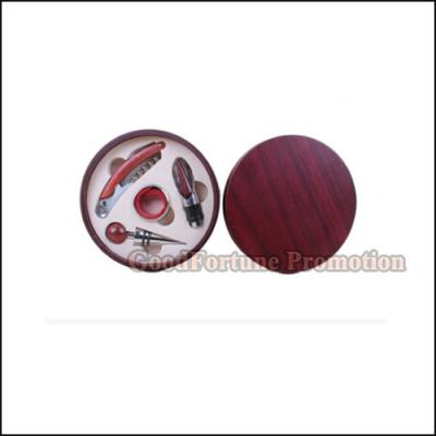 China 4 Piece Stainless Steel Bottle Opener Corkscrew Set with Wood Case Promotional Gift for sale
