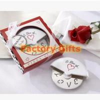 China Custom Metal Pizza Wheel Cutter Knife Wedding Gift Stainless Steel Blade 4 Inch for sale
