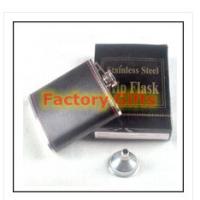 China Personalized 12oz Black Leather Stainless Steel Hip Flask with Funnel for Anniversary Gifts for sale