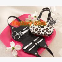 China Custom PU Leather Manicure Tool Set Wedding Favor Gift with Stainless Steel Tools 500 Pcs MOQ for sale