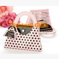 China Custom PU Leather Manicure Tool Set Wedding Favor Gift with Stainless Steel Tools 500 Pcs MOQ for sale
