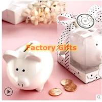 China Personalized Ceramic Piggy Bank 500pcs Minimum Wedding Souvenir Gift Pink for sale