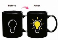 China Heat Sensitive Color Changing Ceramic Coffee Mug 350ml Stain Resistant Easy Clean Custom Logo for sale