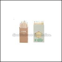 China Eco Wood 12pcs Colored Pencil Set Kraft Box Custom Logo for School for sale