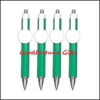 China Custom Badge Shape Twist Ballpoint Pen Promotional Business Gift 9cm ABS Plastic for sale