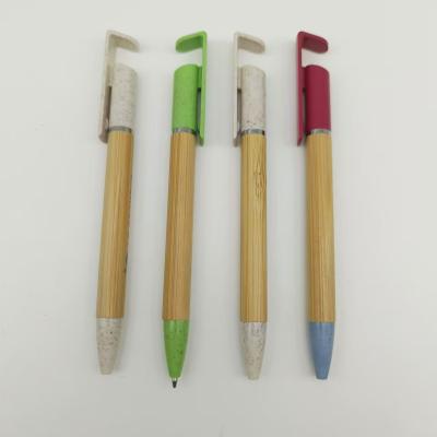China Custom Logo Bamboo Ballpoint Pen Eco Friendly Smooth Writing 13.9cm for sale