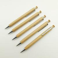 China Custom Logo Bamboo Ballpoint Pen Eco Friendly Smooth Writing 13.9cm for sale