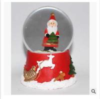 China Customizable Resin Glass Christmas Snow Globe 8x11cm LED Santa Figurine Party Gift for sale