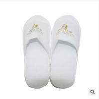 China Custom Logo Disposable House Slippers Towel Cloth for Hotel Spa Guest 1000 MOQ for sale