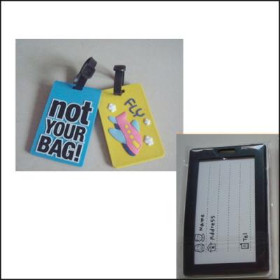 China Custom Eco Silicone Luggage Tag Waterproof High Visibility 10.5x6.5cm IPX2 for sale