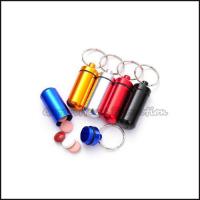China Custom Logo Aluminum Alloy Pill Box Keychain 3-Compartment Pill Organizer 8.3 cm for sale