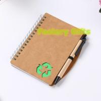 China Eco Kraft Purple Journal Notebook with Pen Holder A5 120 Pages Recycled Paper Office Diary for sale