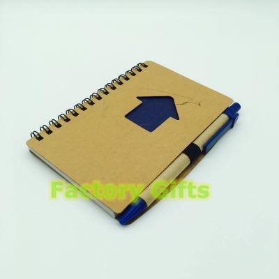 China Eco Kraft Purple Journal Notebook with Pen Holder A5 120 Pages Recycled Paper Office Diary for sale