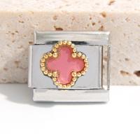 China Stainless Steel Clover Flower Italian Charm Links for Bracelet 4mm 8mm for sale