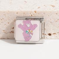 China Stainless Steel Italian Charm Link Bear Bracelet 8mm Cartoon Animal Pendant for DIY Jewelry Making for sale