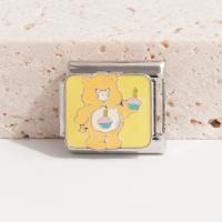 China Stainless Steel Italian Charm Link Bear Bracelet 8mm Cartoon Animal Pendant for DIY Jewelry Making for sale