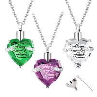 China Stainless Steel Glass Crystal Heart Birthstone Necklace 12 Month Birthstones Custom Jewelry for sale