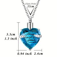 China Stainless Steel Glass Crystal Heart Birthstone Necklace 12 Month Birthstones Custom Jewelry for sale
