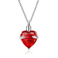 China Stainless Steel Glass Crystal Heart Birthstone Necklace 12 Month Birthstones Custom Jewelry for sale