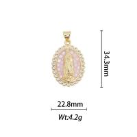 China Wholesale Colorful Brass 18K Gold Madonna Crystal Pendant Charms for Bracelet Design for sale