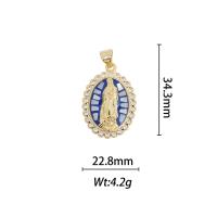 China Wholesale Colorful Brass 18K Gold Madonna Crystal Pendant Charms for Bracelet Design for sale