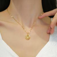 China 18K Gold Plated Pearl Shell Necklace Waterproof Bead Necklace 45cm Fashion Jewelry for sale