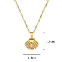 China 18K Gold Plated Pearl Shell Necklace Waterproof Bead Necklace 45cm Fashion Jewelry for sale