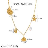China 316L Stainless Steel Gold Plated Conch Shell Beach Jewelry Set for Women 4 Piece for sale
