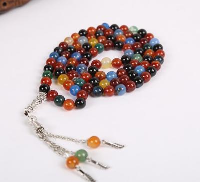 China 33 Natural Stone Beads Muslim Prayer Tasbih Spacer Crystal Bracelet Unisex 8mm for sale