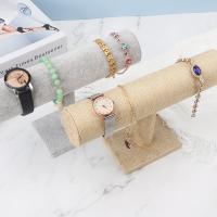 China Black White Velvet T-Shape Jewelry Display Stand 23.5x5x14cm for Bracelet Bangle Watch for sale