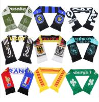 China Custom Printed Acrylic Knitted Sport Scarf 180cm x 30cm for Football Club Fan Merch for sale