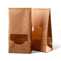 China T0.017mm H23.2cm Sealing Bread Recycled Paper Gift Bag With Window for sale