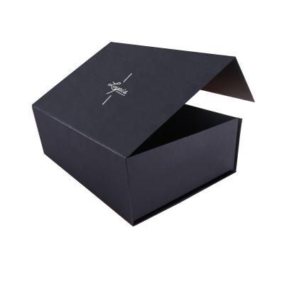 China 4C Square Black Rigid Gift Box Foil Stamping Logo For Chocolate for sale