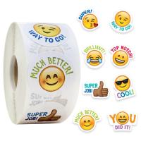 China Smiling Face Emoji Package Printed Paper Sticker Vinyl OEM for sale