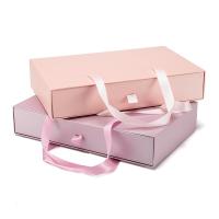 China Foldable CMYK Pink Flat Pack Gift Boxes , W9 Strengthen Magnetic Closure Gift Box for sale