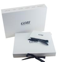 China OEM ODM Black Ribbon White Foldable Paper Box For Wedding Dress for sale