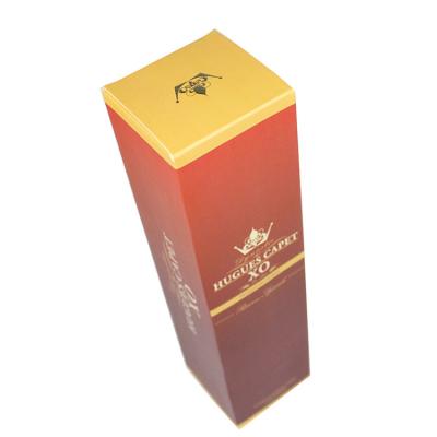 China Gold Foil Gloss Lamination Cardboard Paper Gift Box For Wine for sale