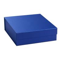 China Embossed UV Matte Blue Rigid Gift Box Magnetic Closure for sale