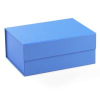 China Embossed UV Matte Blue Rigid Gift Box Magnetic Closure for sale