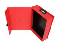 China Red Storage Cardboard Paper Gift Box Custom Design Flocking Print for sale