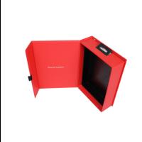 China Red Storage Cardboard Paper Gift Box Custom Design Flocking Print for sale